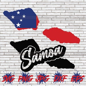 Samoa SVG Bundle, Samoa PNG Download Files, Cut Wall Art Images Map ...