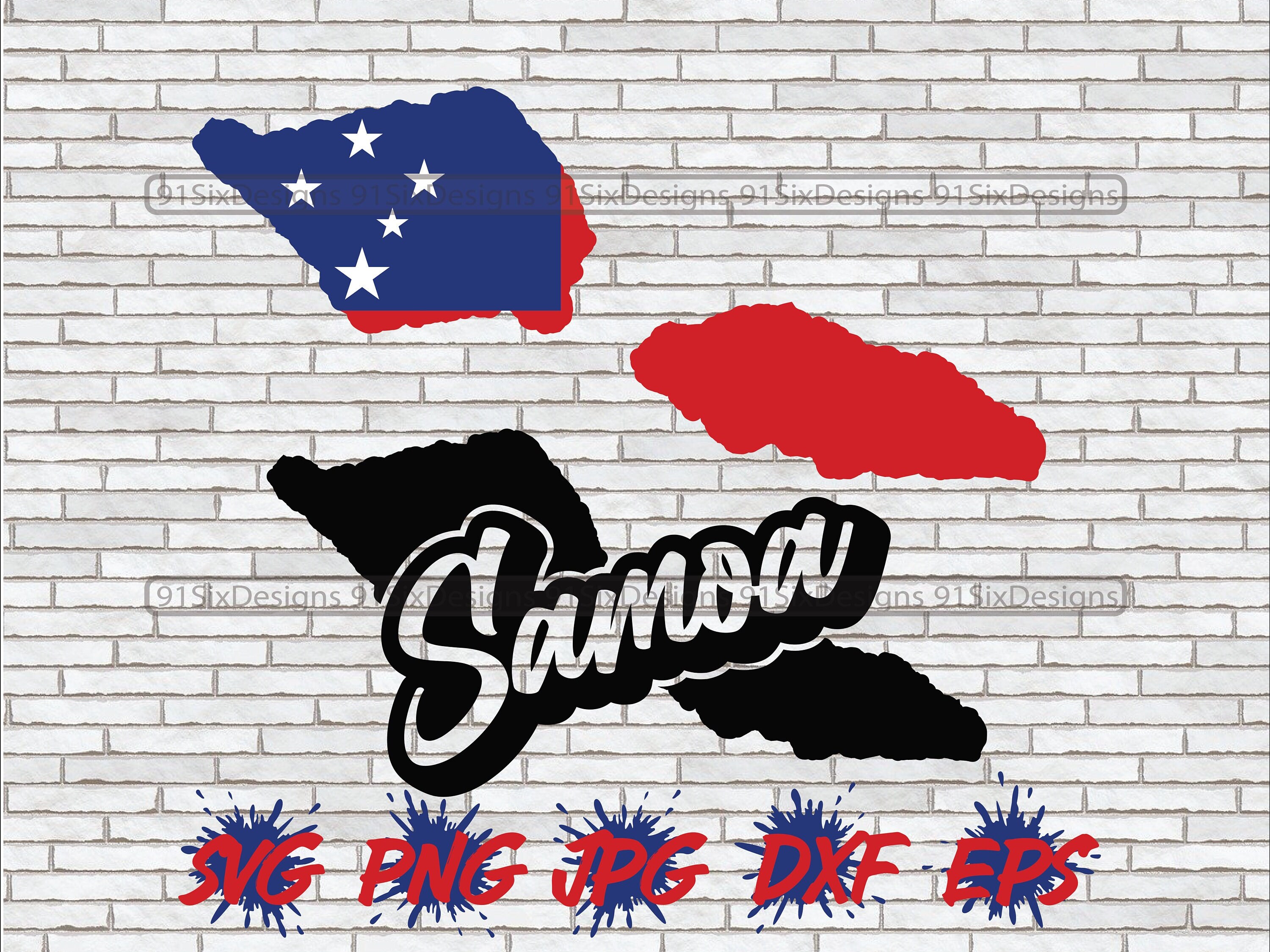Samoa SVG Bundle, Samoa PNG Download Files, Cut Wall Art Images Map ...
