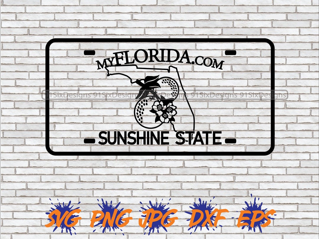 Florida License Plate SVG, License Plate Frame Template Sublimation ...