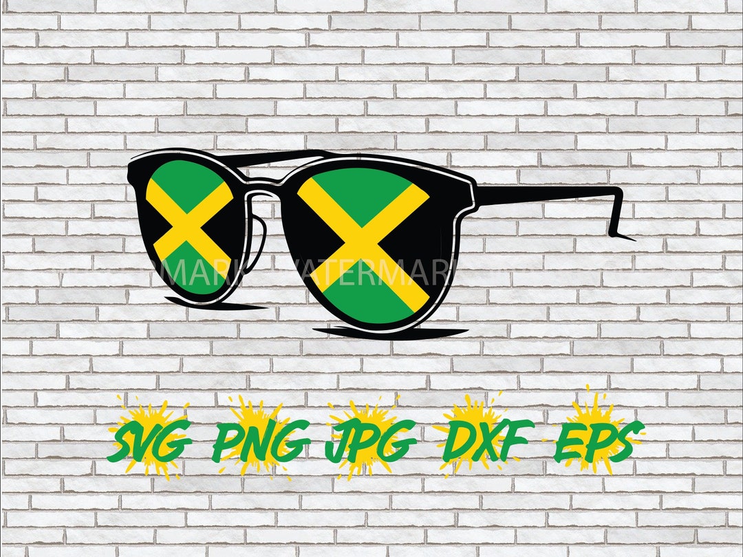 Jamaican Glasses Svg Jamaica Flag Image Cut File Instant Etsy