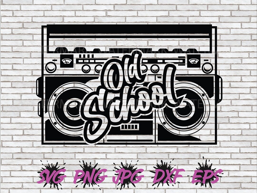 Old School Boombox SVG, Hip Hop SVG, Hip Hop SVG, Cricut Silhouette Cut ...