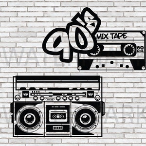 Hip Hop SVG Bundle, Old School SVG, Boombox Svg, Retro Throwback 90s 90 ...
