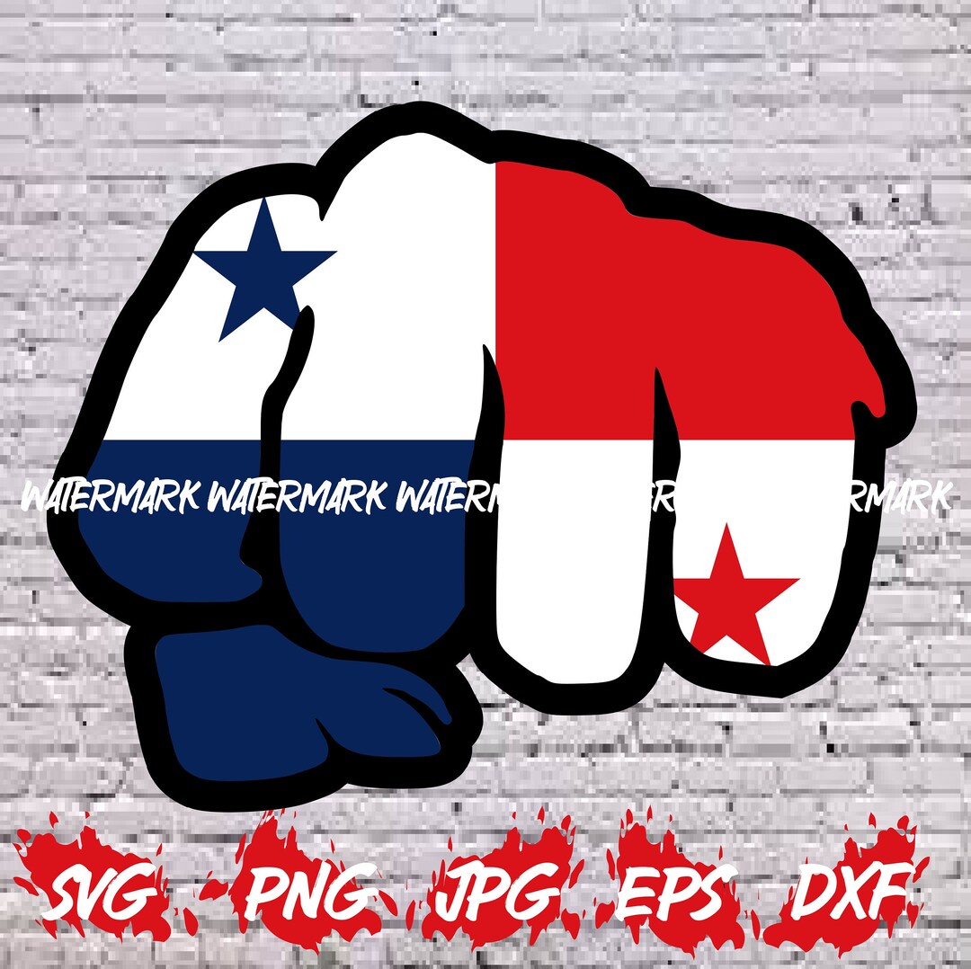 Panama Flag SVG, Panamanian Fist Vector Instant Download Image File ...