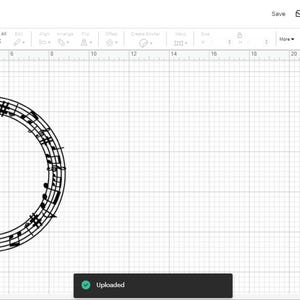 Circle Monogram Border Frame Music Notes Song Gift for Music Lover ...