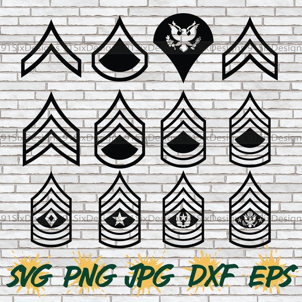 Army Rank Svg - Etsy