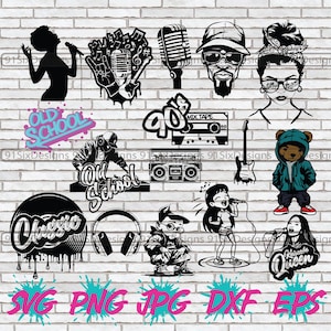 Hip Hop SVG, Old School SVG, Boombox Png, Old School Png, DJ Svg, 90's ...