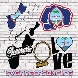 Guam Svg, Guam Flag Vector, Shaka Hand, Guam Crest Png, Cut File ...