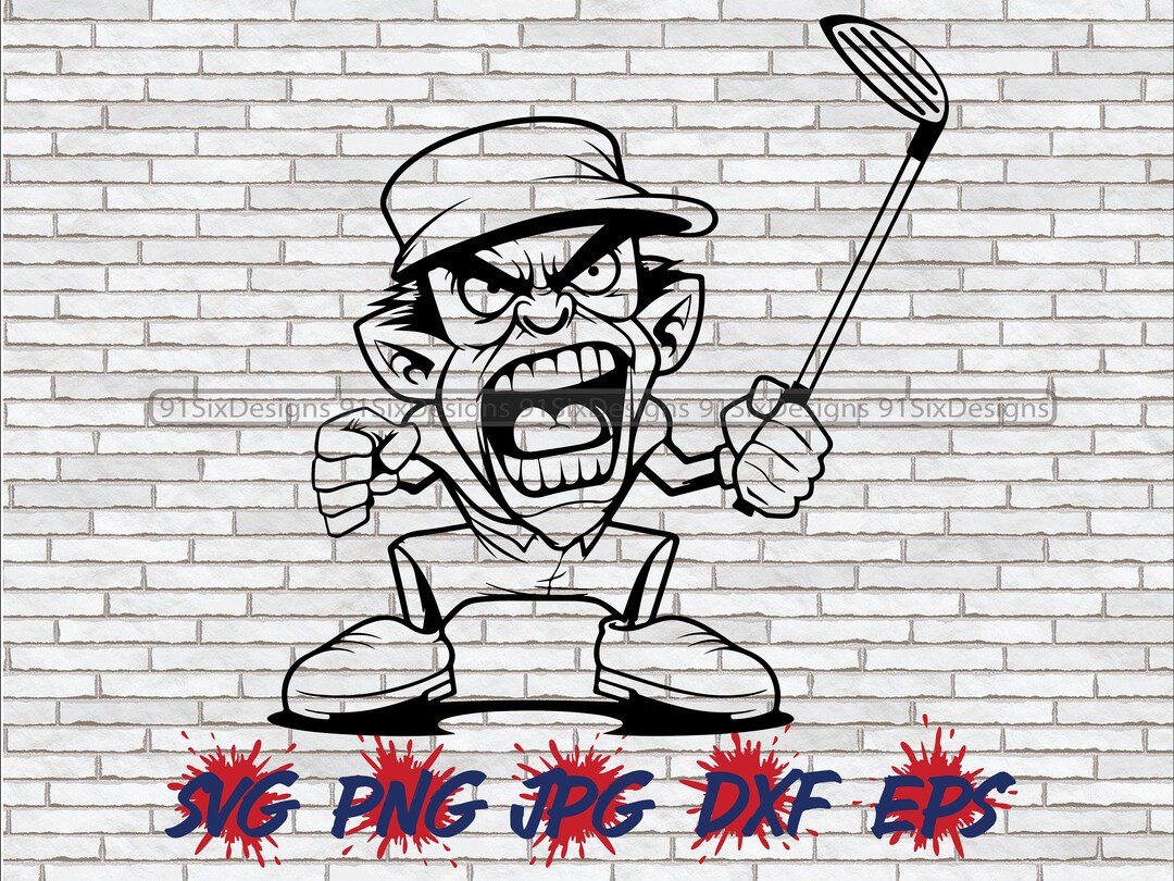 Angry Golfer SVG, Golf PNG, Golf Sublimation Cricut Silhouette Cameo ...
