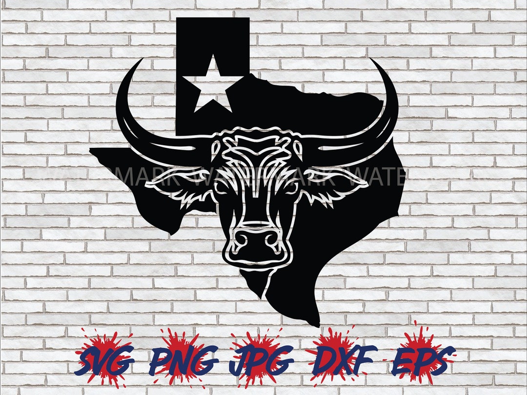 Texas Bull SVG Bull Silhouette Texas Map Outline Flag PNG - Etsy UK