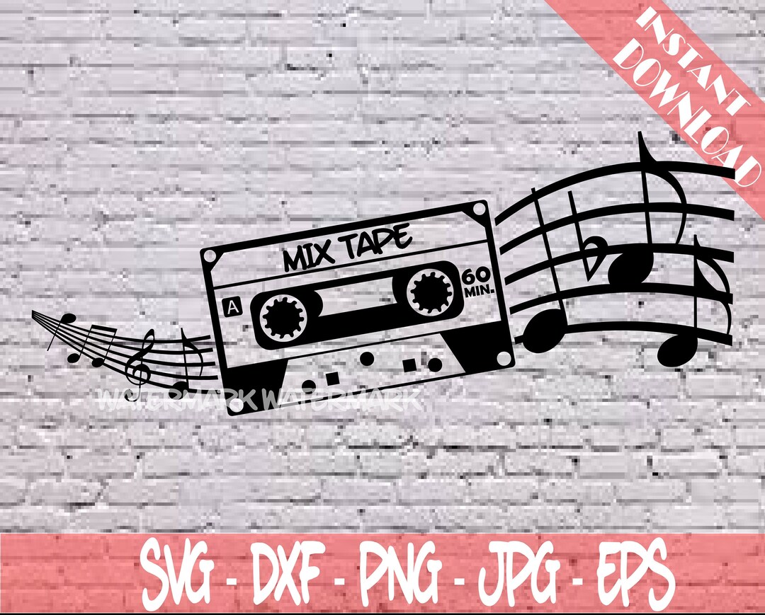 Mix Tape Cassette SVG, 80s 90s Old School Retro Vintage Cassette, Hip ...