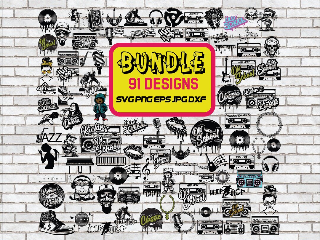 Hip Hop SVG, Old School SVG, Boombox Png, Old School Png, DJ Svg, 90's ...