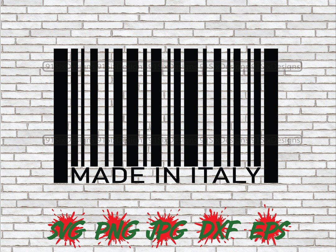 Made in Italy Barcode Flag Italy PNG Italia Cut Files Vector Design Map ...
