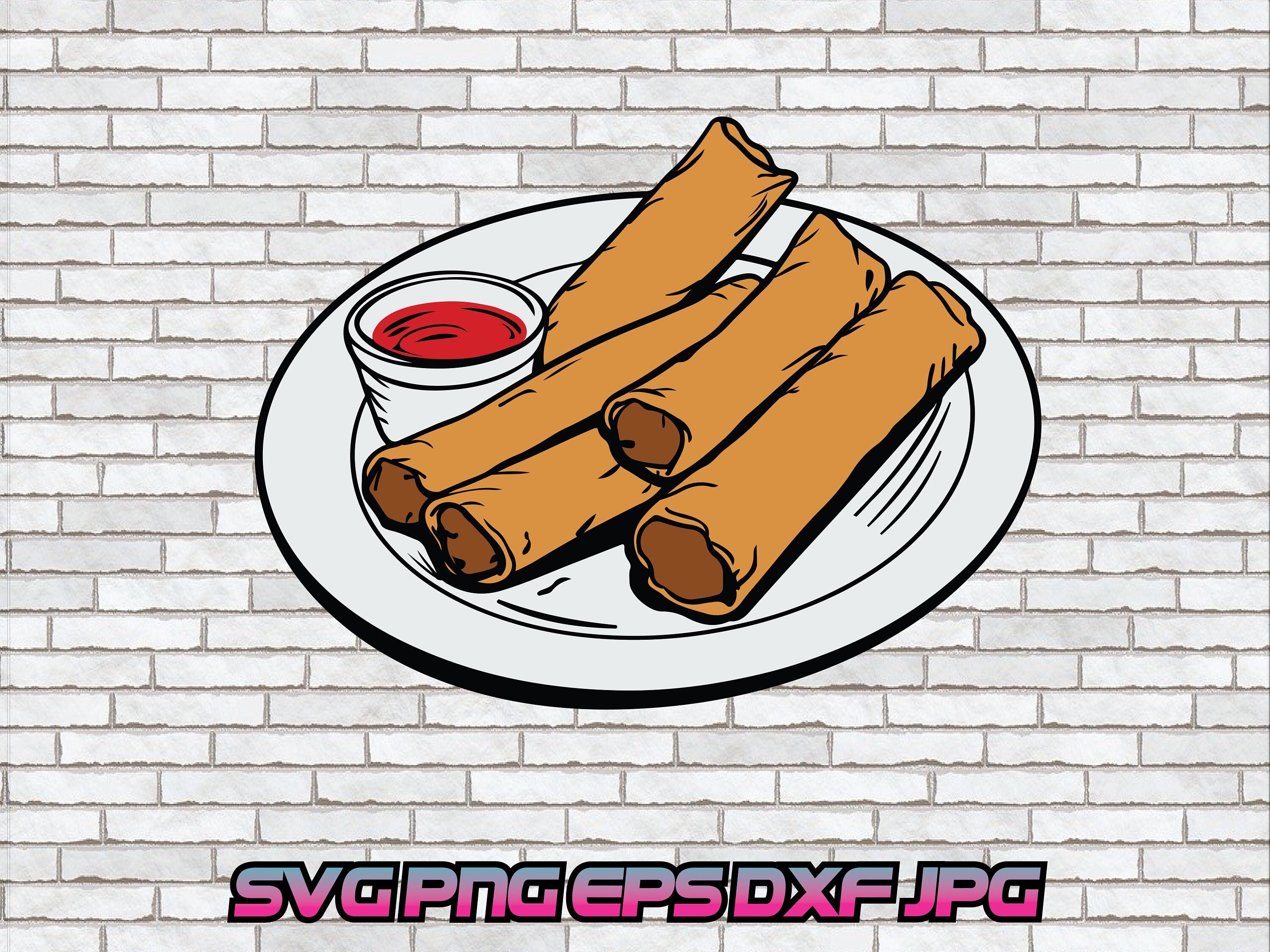 Filipino Food SVG, Lumpia Clipart, Adobo, Pancit, Rice, Halo Halo, Ube ...