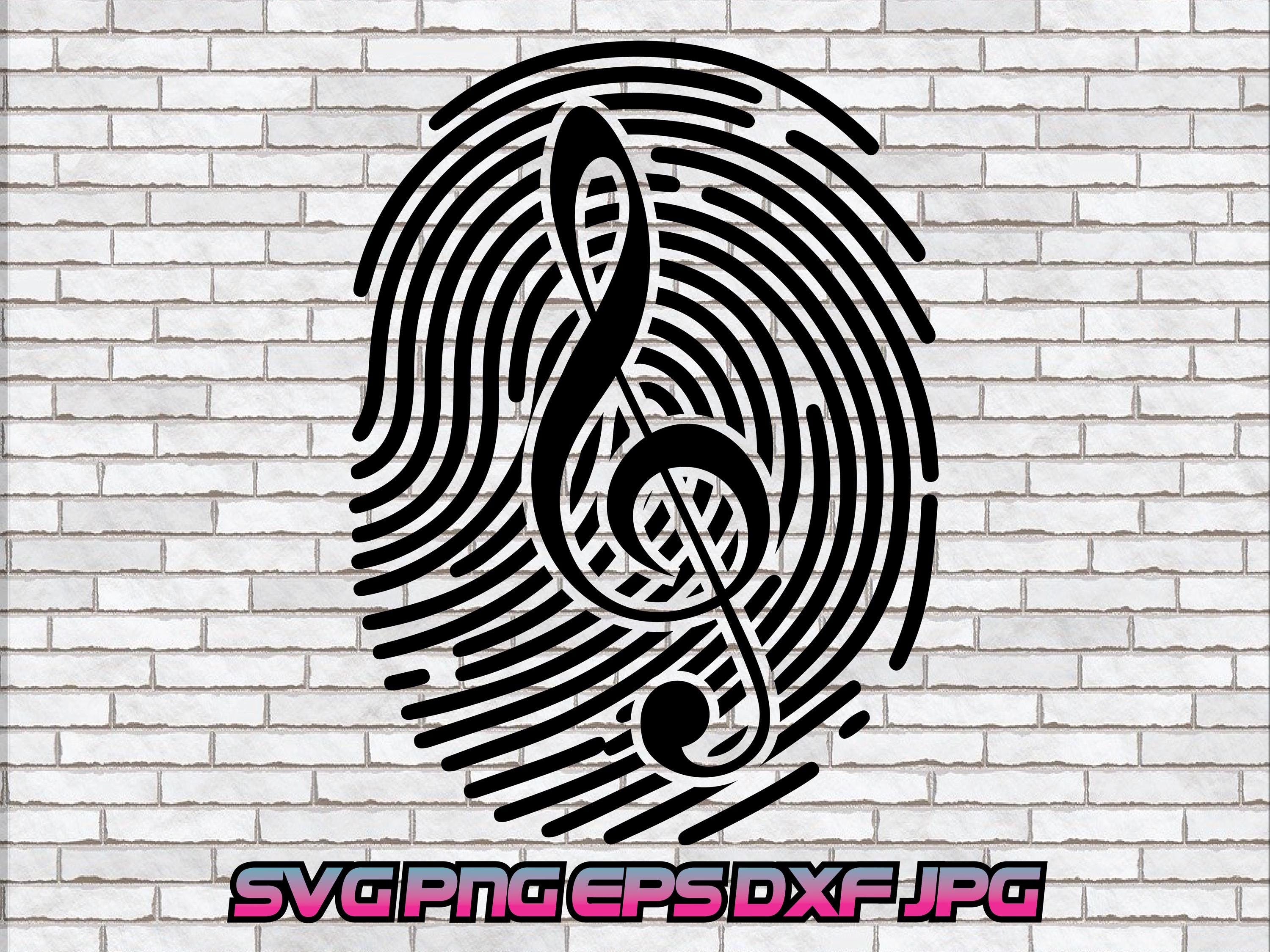 Treble Clef Svg, Fingerprint, Music Notes Song Gift for Music Lover ...