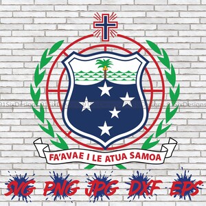 Samoa Coat of Arms SVG, Samoan SVG, Samos Png Instant Download Cut File ...
