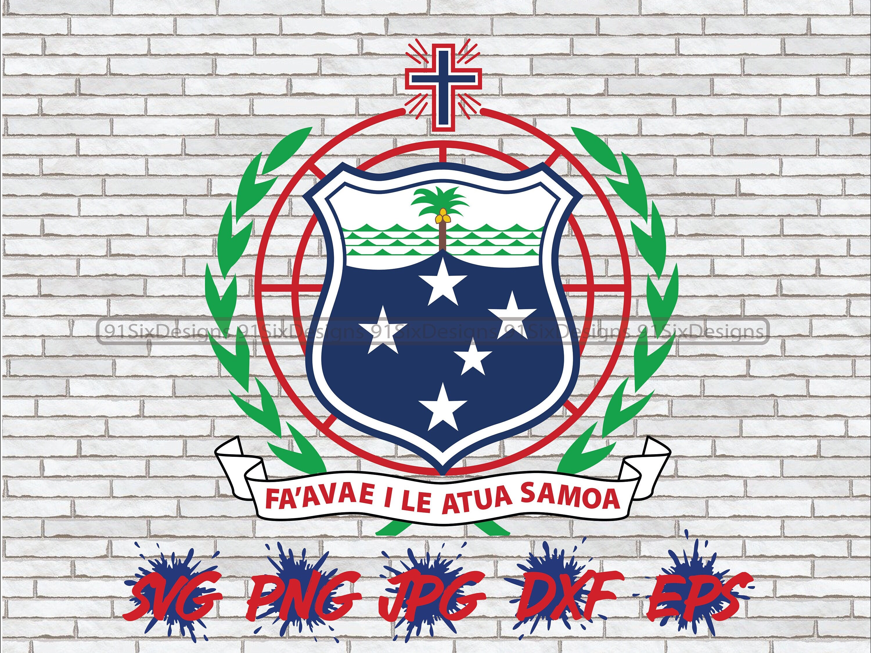Samoa Coat of Arms SVG, Samoan SVG, Samos Png Instant Download Cut File ...