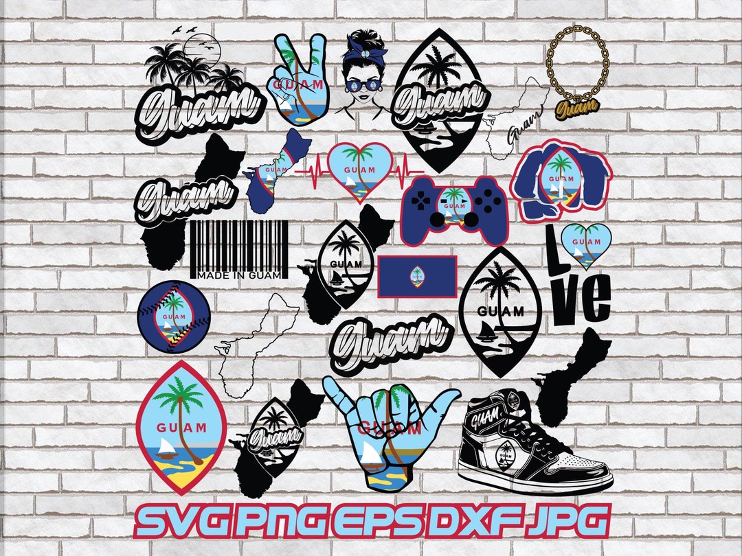 Guam Svg, Guam Flag Vector, Shaka Hand, Guam Crest Png, Cut File ...
