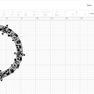 Circle Monogram Border Frame Music Notes Song Gift for Music Lover ...