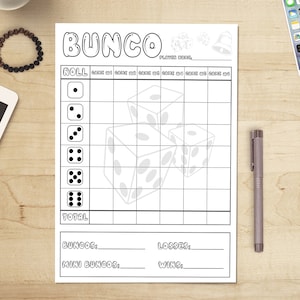 Bunco Printables, Bunco Tally Sheets, Bunco Scorecards, Bunco Score ...