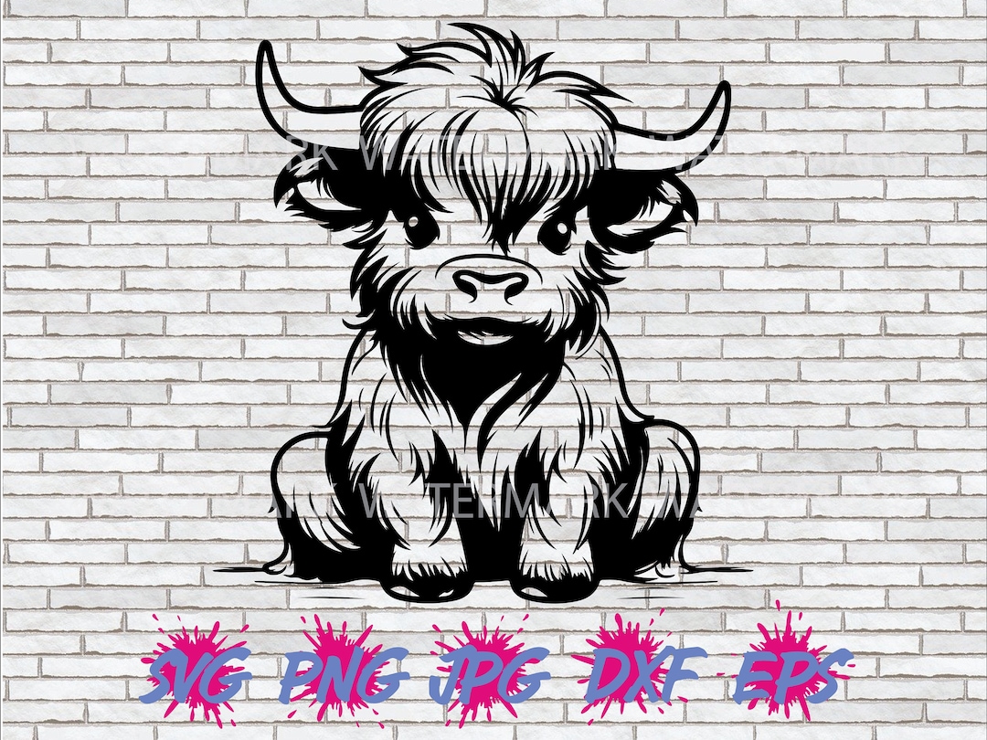 Baby Highland Cow SVG, Highland Cow Head PNG, Highland SVG, Cricut ...