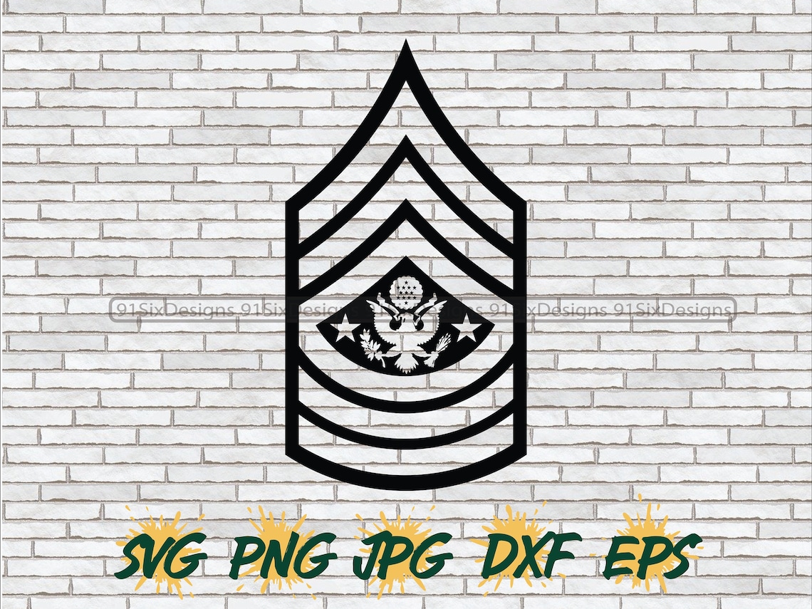 Army Enlisted Rank Insignia SVG, Ranking Clipart Cut File, Cricut ...