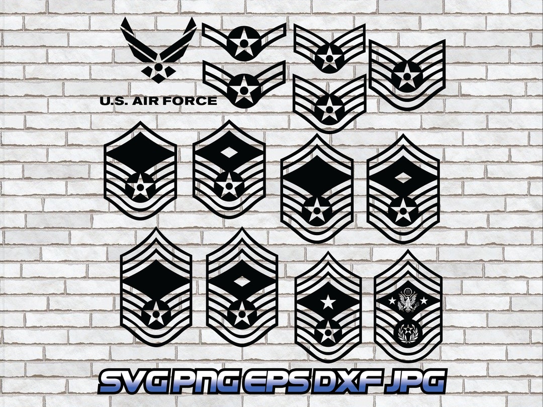 Air Force Svg, Enlisted Insignia, Ranking Chevron, Rank Png, Digital ...