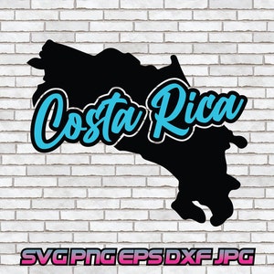 Costa Rica SVG, Costa Rica Map PNG, Country Outline Flag Cut File ...