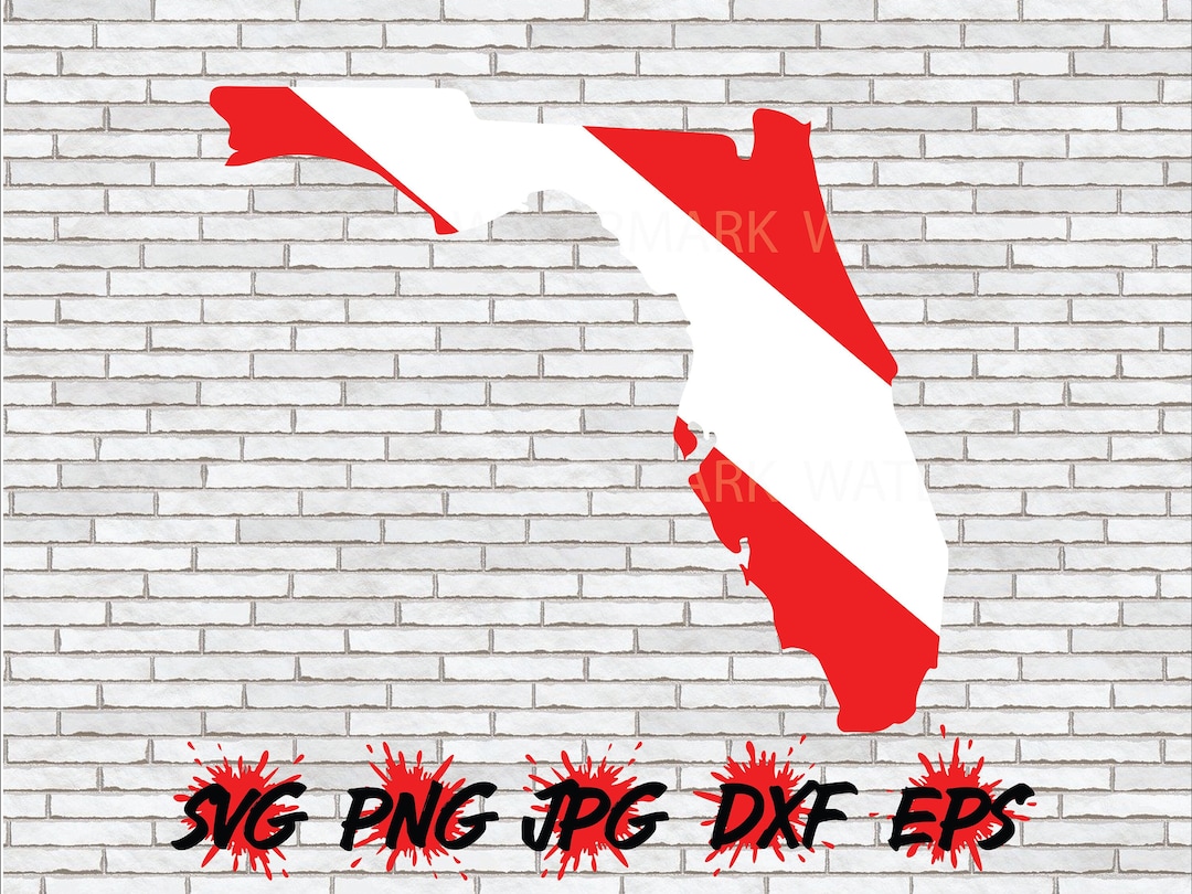 Scuba Diving Flag Svg, Florida SVG, Diver Down Scuba Diving Gift ...