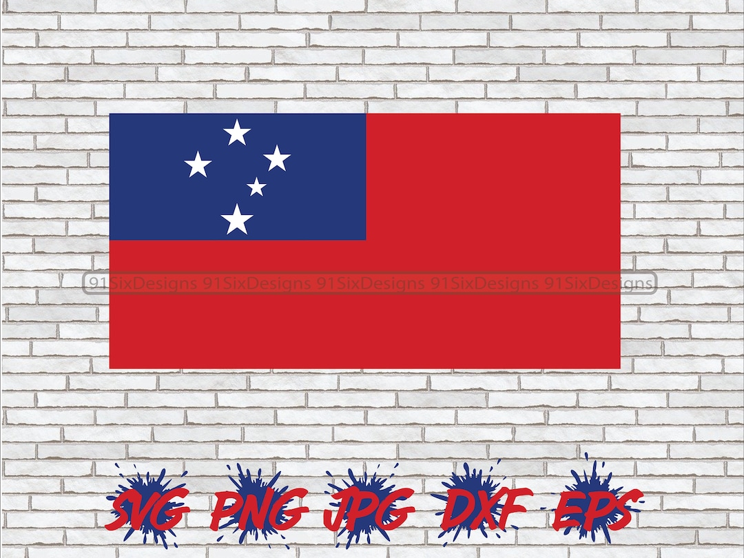 Samoa Flag SVG, Samoa Island Instant Download Cut File Image Map ...