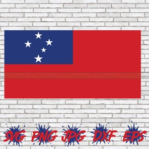 Samoa Flag SVG, Samoa Island Instant Download Cut File Image Map ...