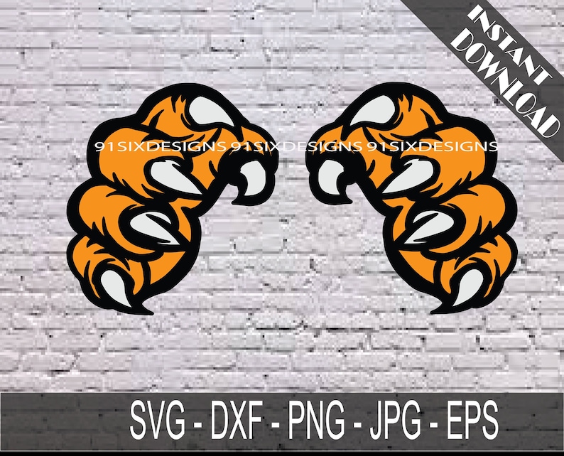 Tiger Paw SVG Cut File Tiger Paw Print Svg Wildcat Claws - Etsy