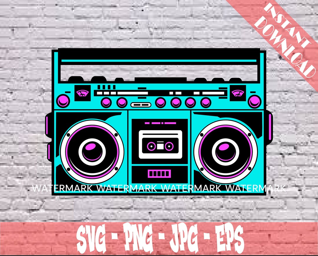 Old Radio SVG Boom Box PNG Music Sound Hip Hop Shirt Design Vintage ...
