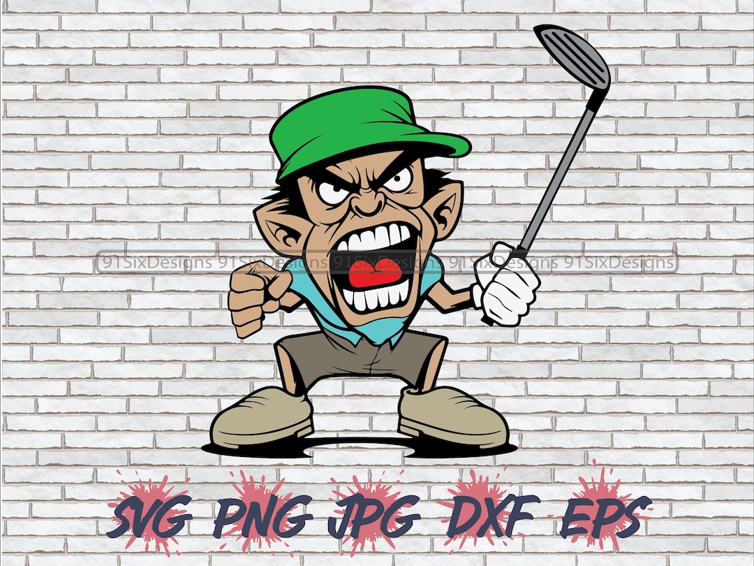 Angry Golfer SVG, Golf PNG, Golf Sublimation Cricut Silhouette Cameo ...