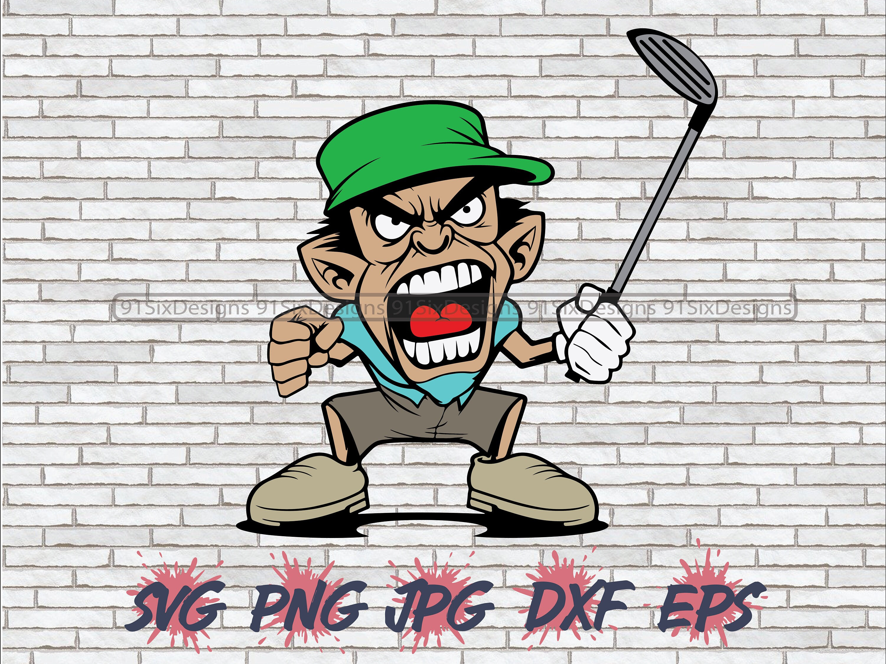 Angry Golfer SVG, Golf PNG, Golf Sublimation Cricut Silhouette Cameo ...