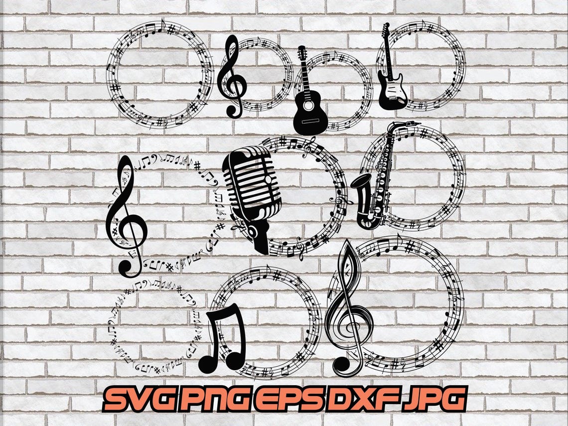 Choir Svg, Church Png, Monogram Music Note Circle Orchestra Lover Gift ...