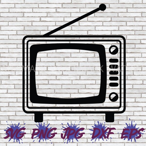Old School Tv Svg - Etsy