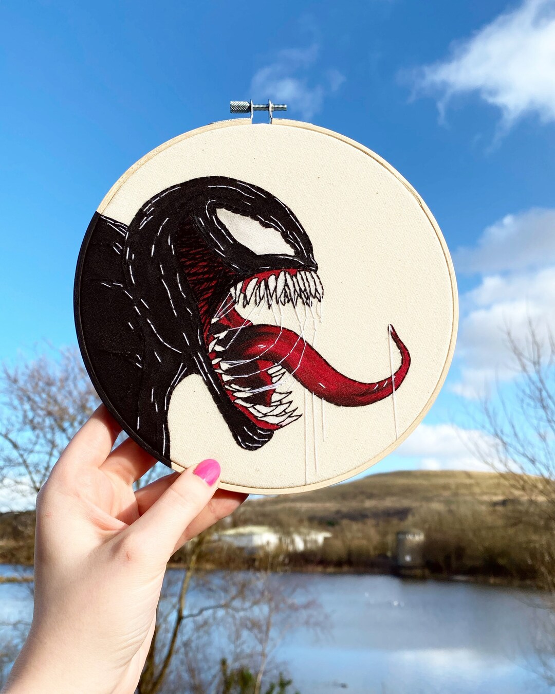 Venom Movie 8 Tom Hardy Scary Horror Embroidery Hoop Art Gift Spooky ...