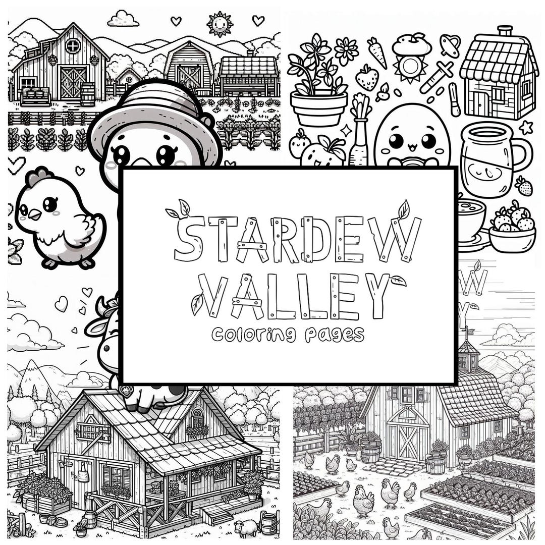 4 Stardew Valley Coloring Pages - Illustrations for Relaxation and ...
