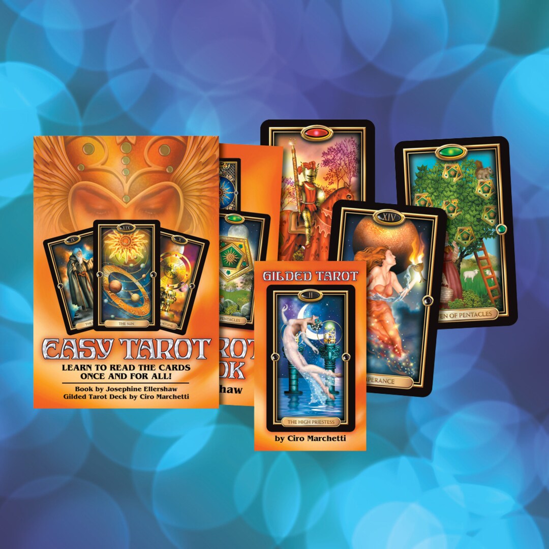 Easy Tarot Boxed Kit I Gilded Tarot Deck and Book I Beginner Tarot Kit ...