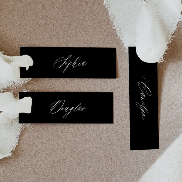 Black Name Tag Wedding - Etsy