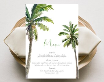 Blank Menu Template Tropical