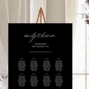 Modern Black Wedding Seating Chart Template 100% Editable - Etsy