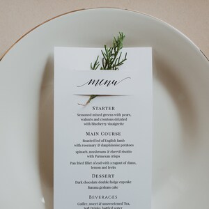Classic Menu Card Template, Simple Menu, Modern Wedding Menu, 100% ...