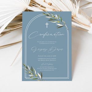 Confirmation Invitation Template Download Confirmation Invitation Olive Branch Boy Confirmation ...