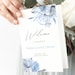 Dusty Blue Wedding Program Template, Folded Booklet, Floral Ceremony ...