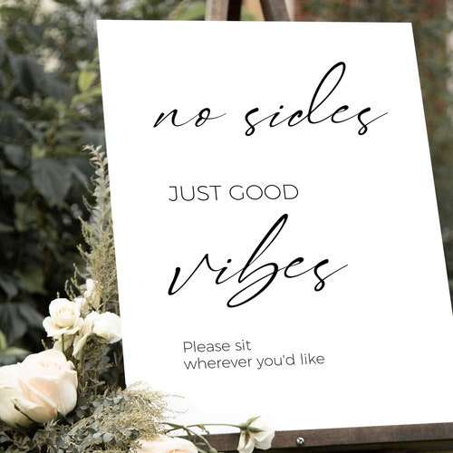 Classic No Sides Sign Template No Sides Just Good Vibes - Etsy