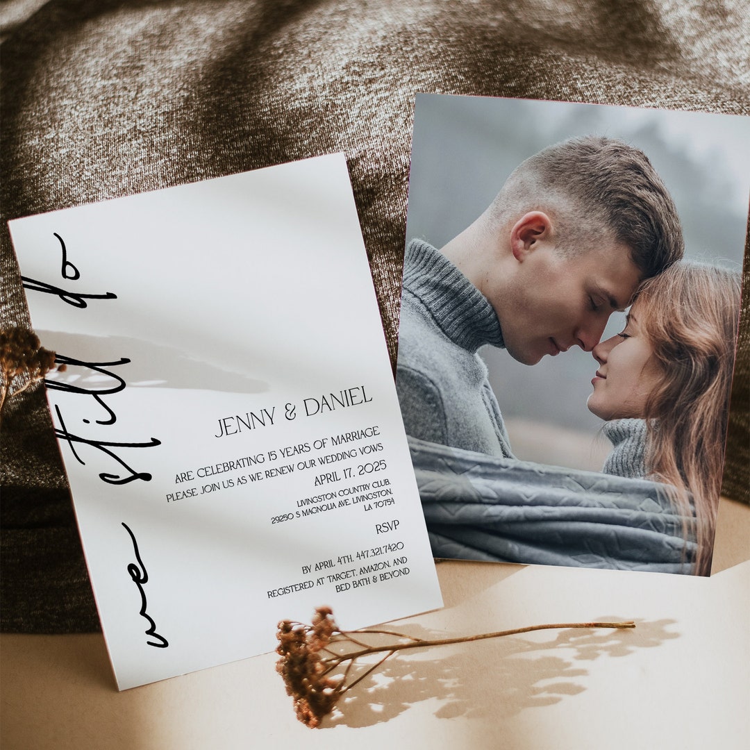 Minimalist We Still Do Invitation Template Modern Vow Renewal ...
