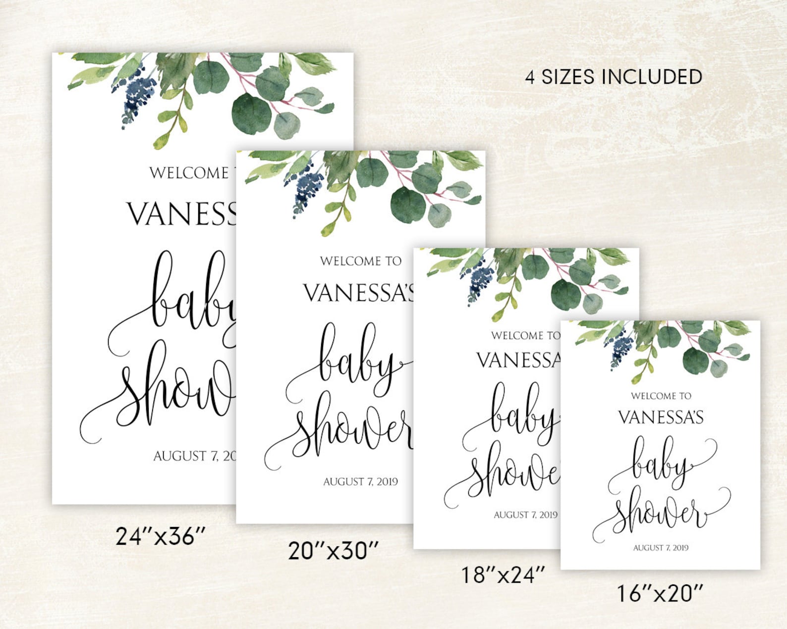 Greenery Baby Shower Welcome Sign Welcome Sign Greenery - Etsy