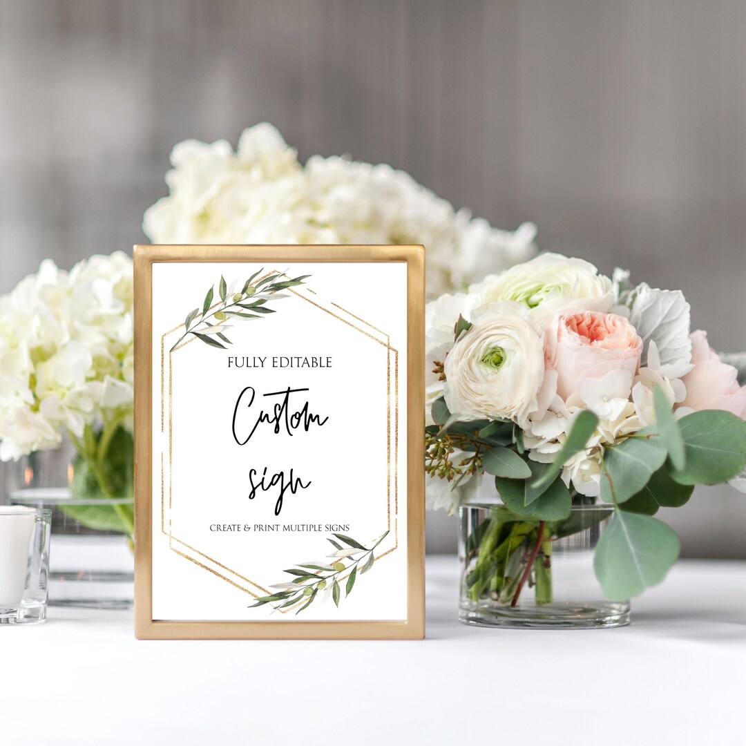 Fully Editable Sign, Editable Custom Sign, Unlimited Wedding Sign ...