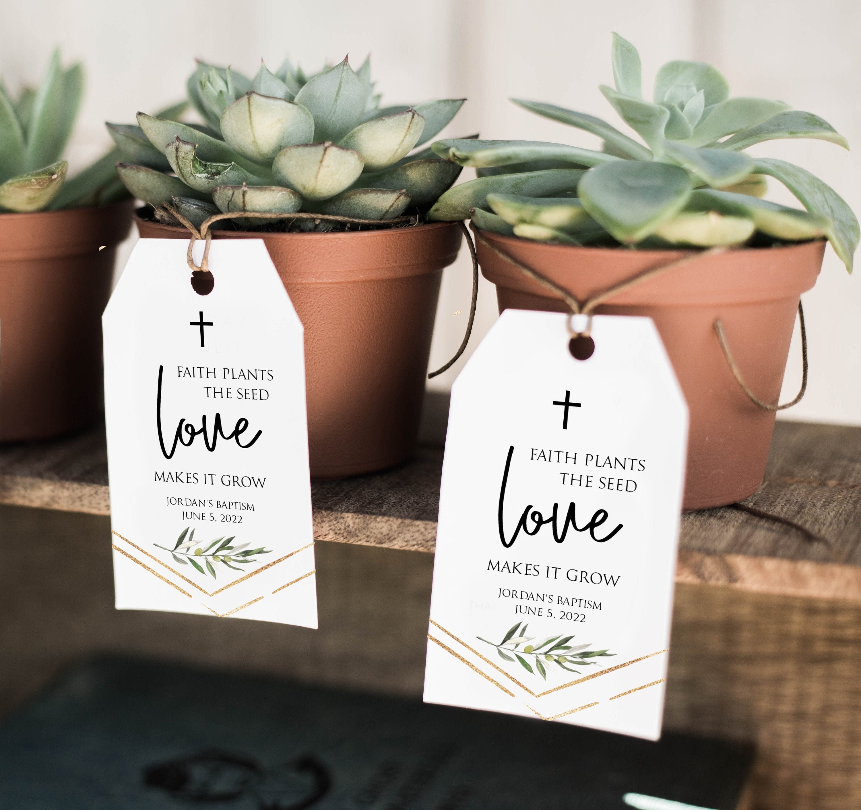 Faith Plants the Seed Love Makes it Grow Favor Tag Gold | Etsy